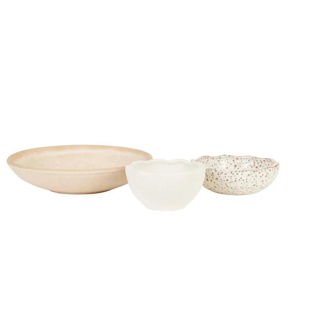 Hanson Eden Set of 3 Bowls - Mottled White Multi – Kmode Interiors
